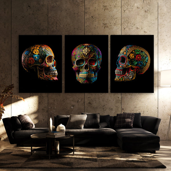 skull wall mural