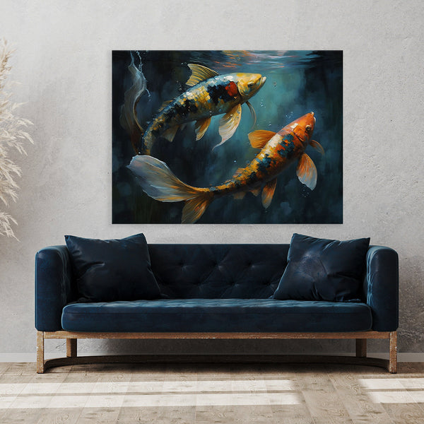 Koi Fish Abstract 18 Canvas Wall Art Print Decor Artwork Picture ...