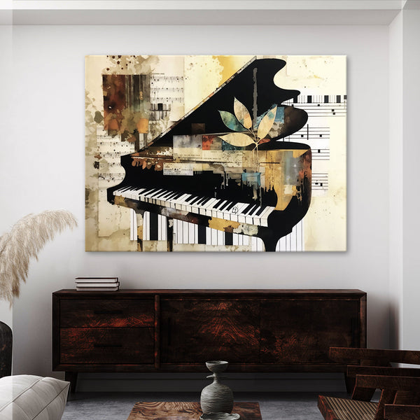 Piano Art Piano Collage 31 Canvas Wall Art Print Decor Artwork Picture ...