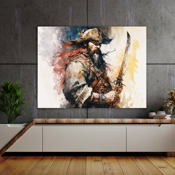 Pirate Cutlass Watercolor Battle 70 Canvas Wall Art Print Decor Artwork ...