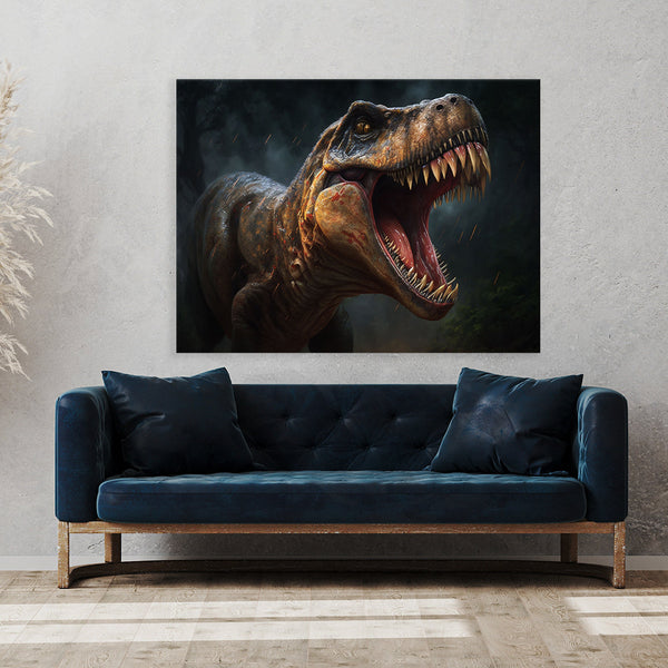 T Rex Roaring Mouth 30 Canvas Wall Art Print Decor Artwork Picture ...