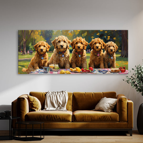 Goldendoodle Picnic Paws Delight 54 Canvas Wall Art Print Decor Artwork ...