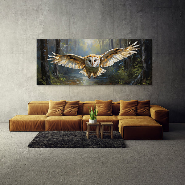 Barn Owl Woodland Soar 59 Canvas Wall Art Print Decor Artwork Picture ...