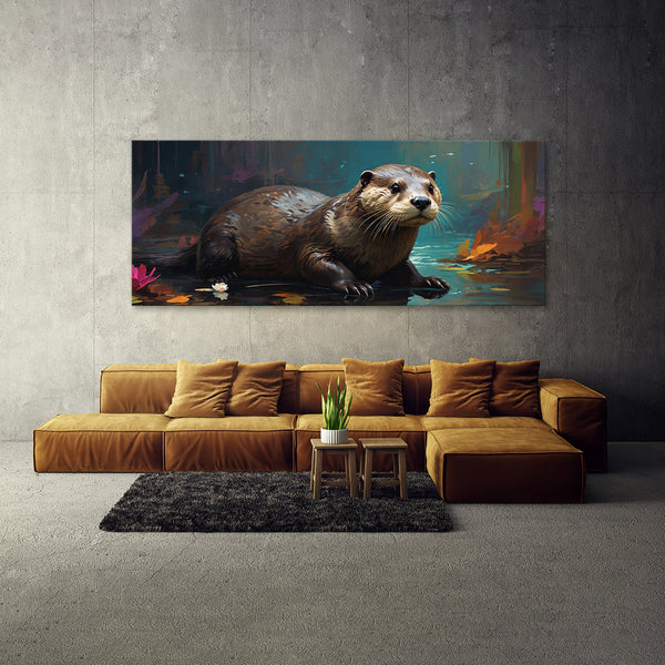Otter Pixelated Dream 93 Canvas Wall Art Print Decor Artwork Picture ...