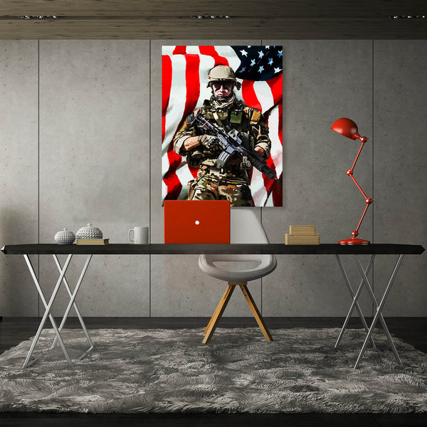 USA Solider Canvas Wall Art Print Decor Artwork Picture Painting Poster ...