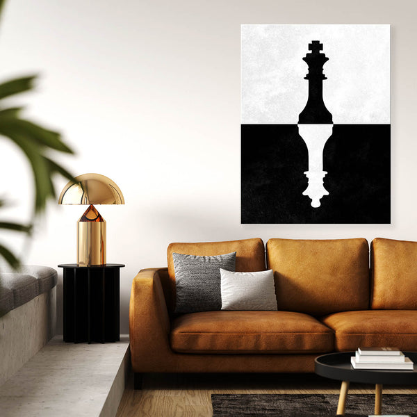 Chess King & Queen 2D Canvas Wall Art Print Decor Artwork Picture ...