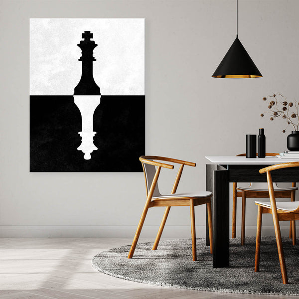 Chess King & Queen 2D Canvas Wall Art Print Decor Artwork Picture ...