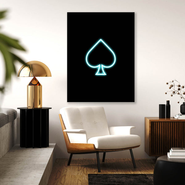 Spade Neon Canvas Wall Art Print Decor Artwork Picture Painting Poster ...