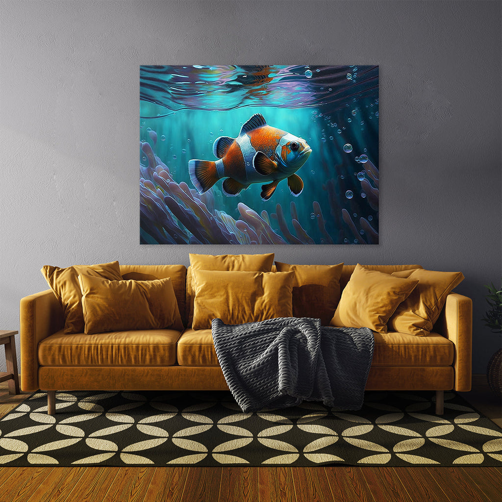 Clownfish Abstract Scene 11 Canvas Wall Art Print Decor Artwork Picture ...