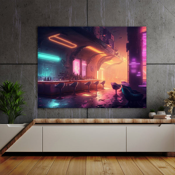 Cyberpunk Neon Lights 2 Canvas Wall Art Print Decor Artwork Picture ...
