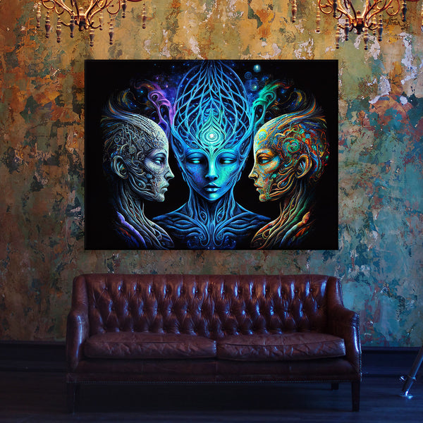Dmt Trippy Entities 32 Canvas Art - – Sense Canvas