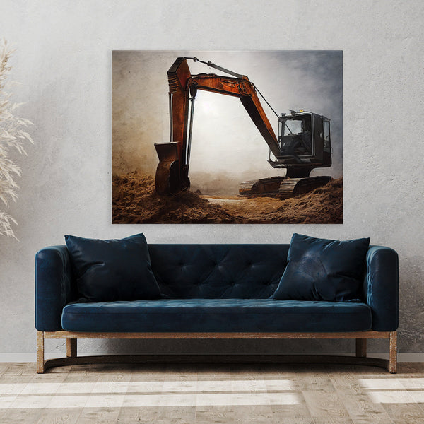 Excavator 2 Canvas Wall Art Print Decor Artwork Picture Painting Poster ...
