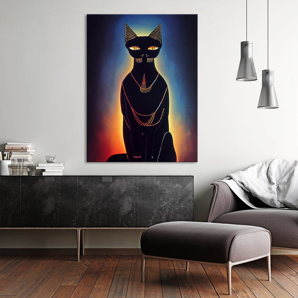 Bastet Egypt Cat Goddess 3 Canvas Wall Art Print Decor Artwork Picture ...