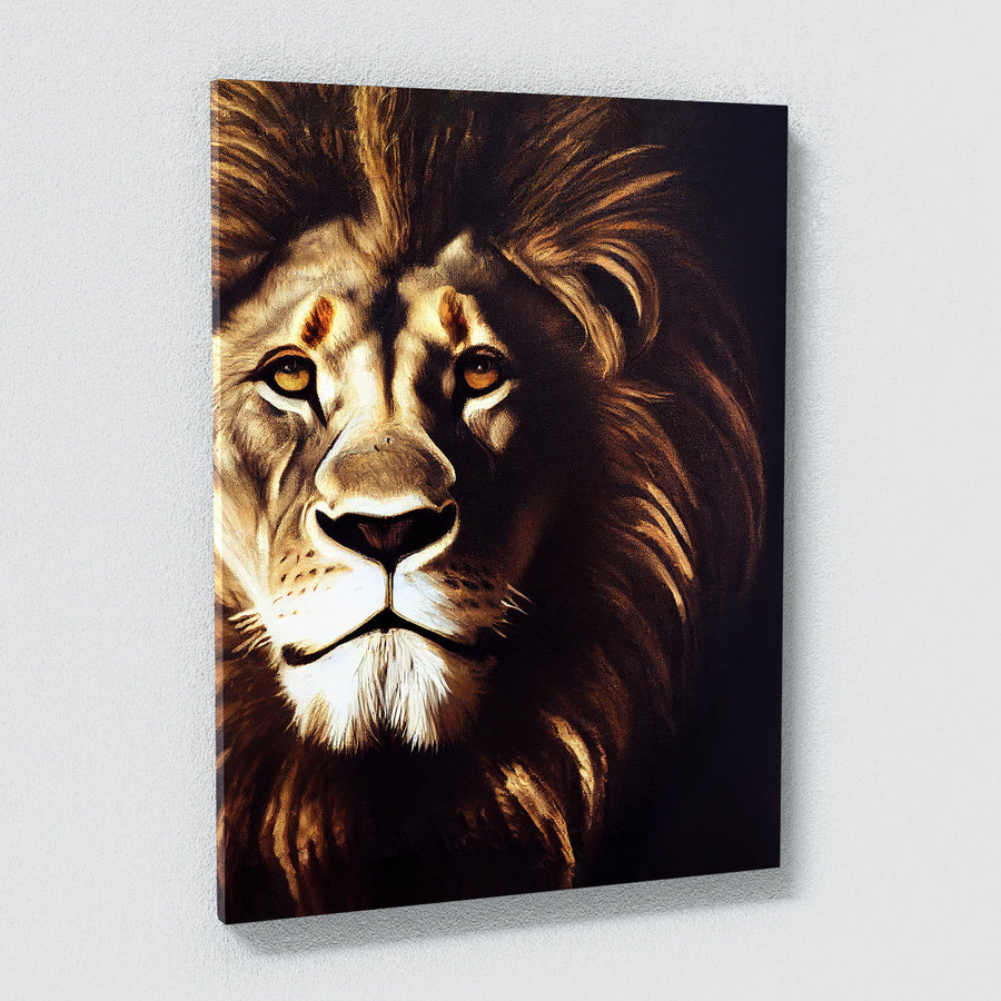 Half Lion & Lioness Canvas Wall Art Print Decor Artwork Picture ...