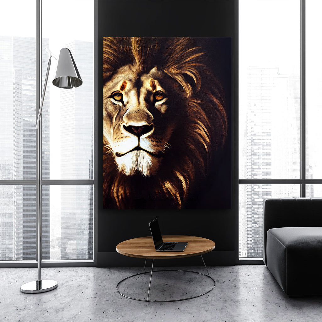 Lion Half Canvas Wall Art Print Decor Artwork Picture Painting Poster ...